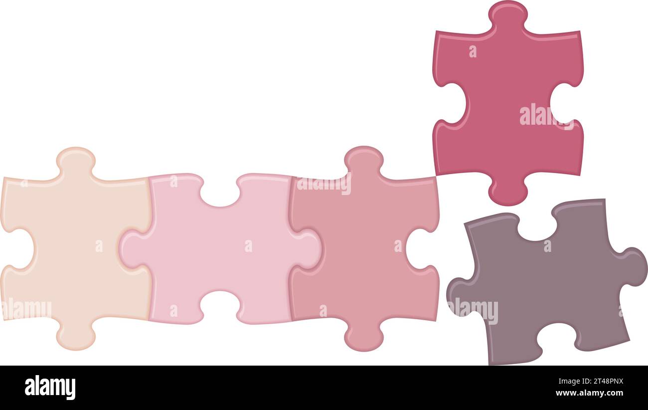 Vector Colorful Jigsaw Puzzle Pieces Illustration Isolated On A White ...