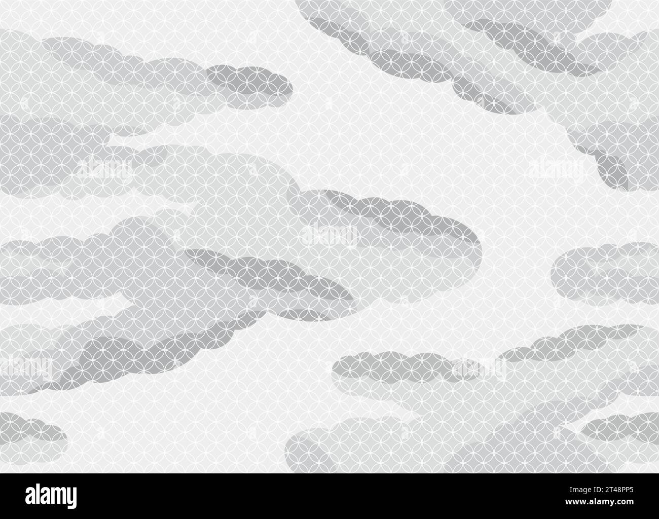 Japanese Seamless Monochrome Vintage Cloud Pattern. Vector Illustration ... Japanese Seamless Monochrome Vintage Cloud Pattern. Vector Illustration ...