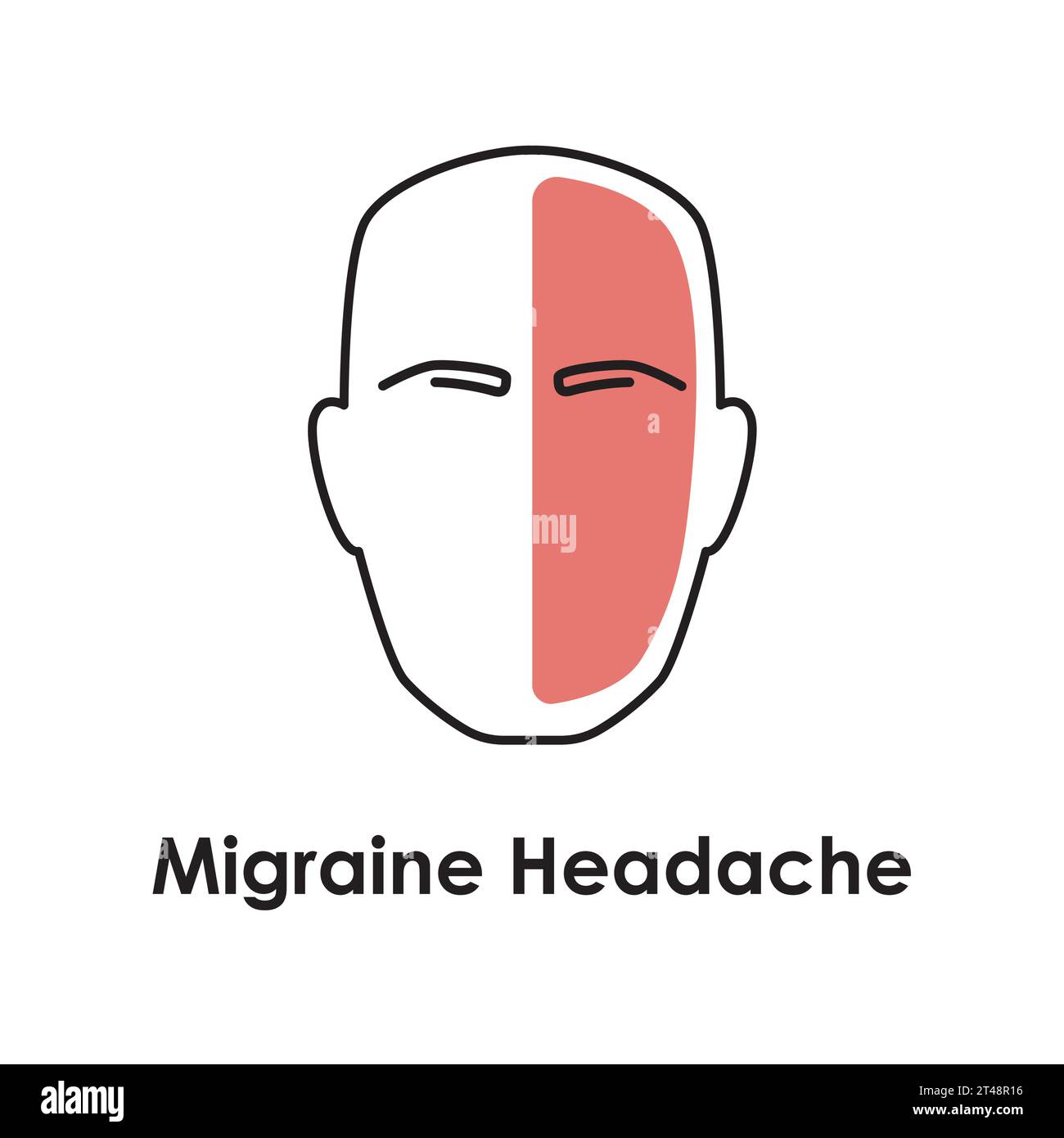 Exertion headache color icon. Vector isolated illustration. Migraine ...
