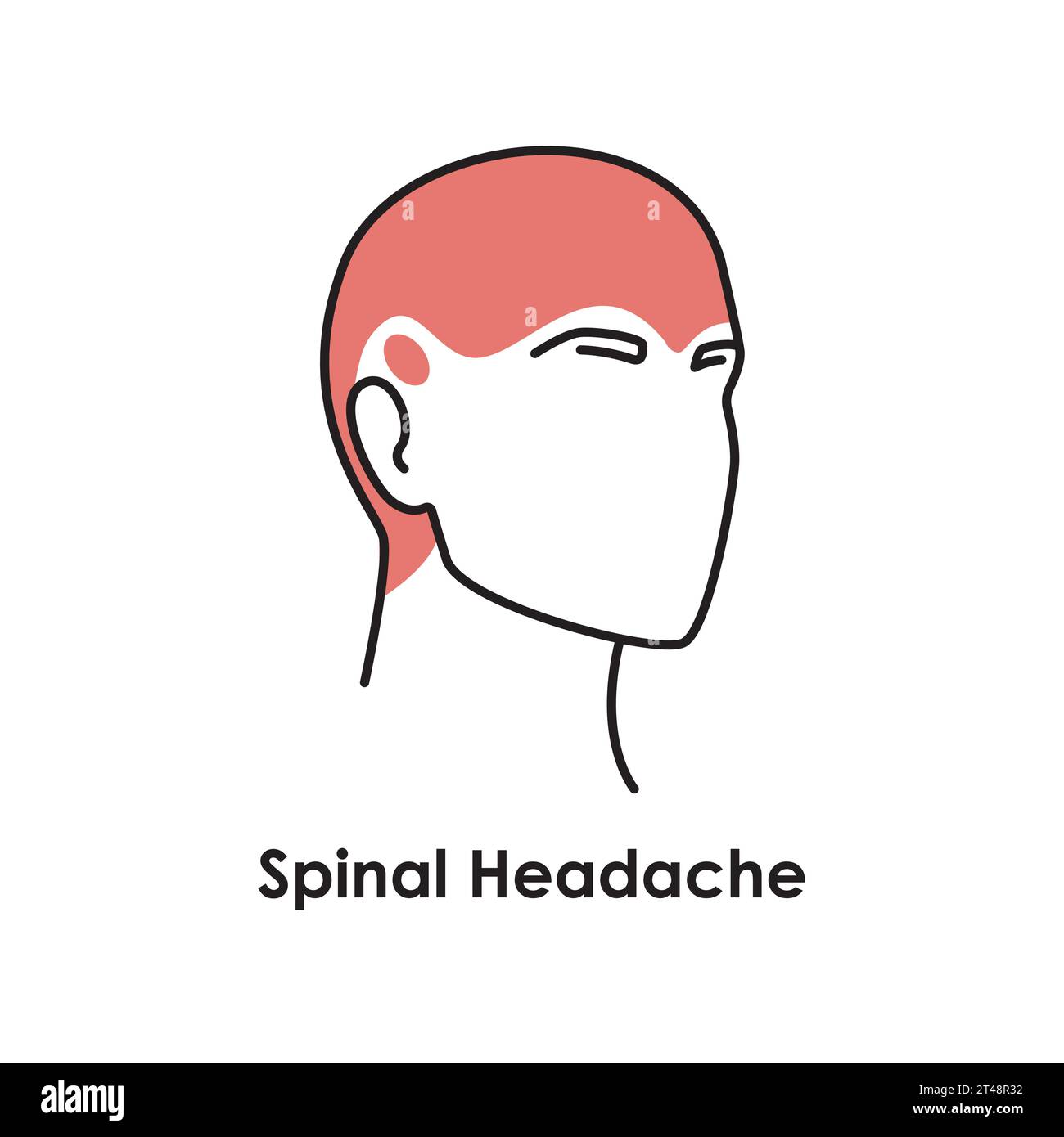 Spinal Headache color icon. Vector isolated illustration. Migraine ...
