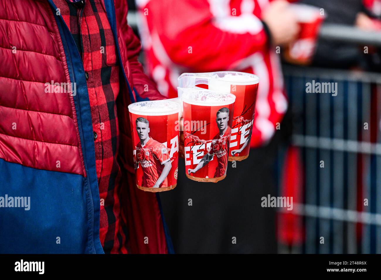 EINDHOVEN - Special hard cups during the Dutch Eredivisie match between ...