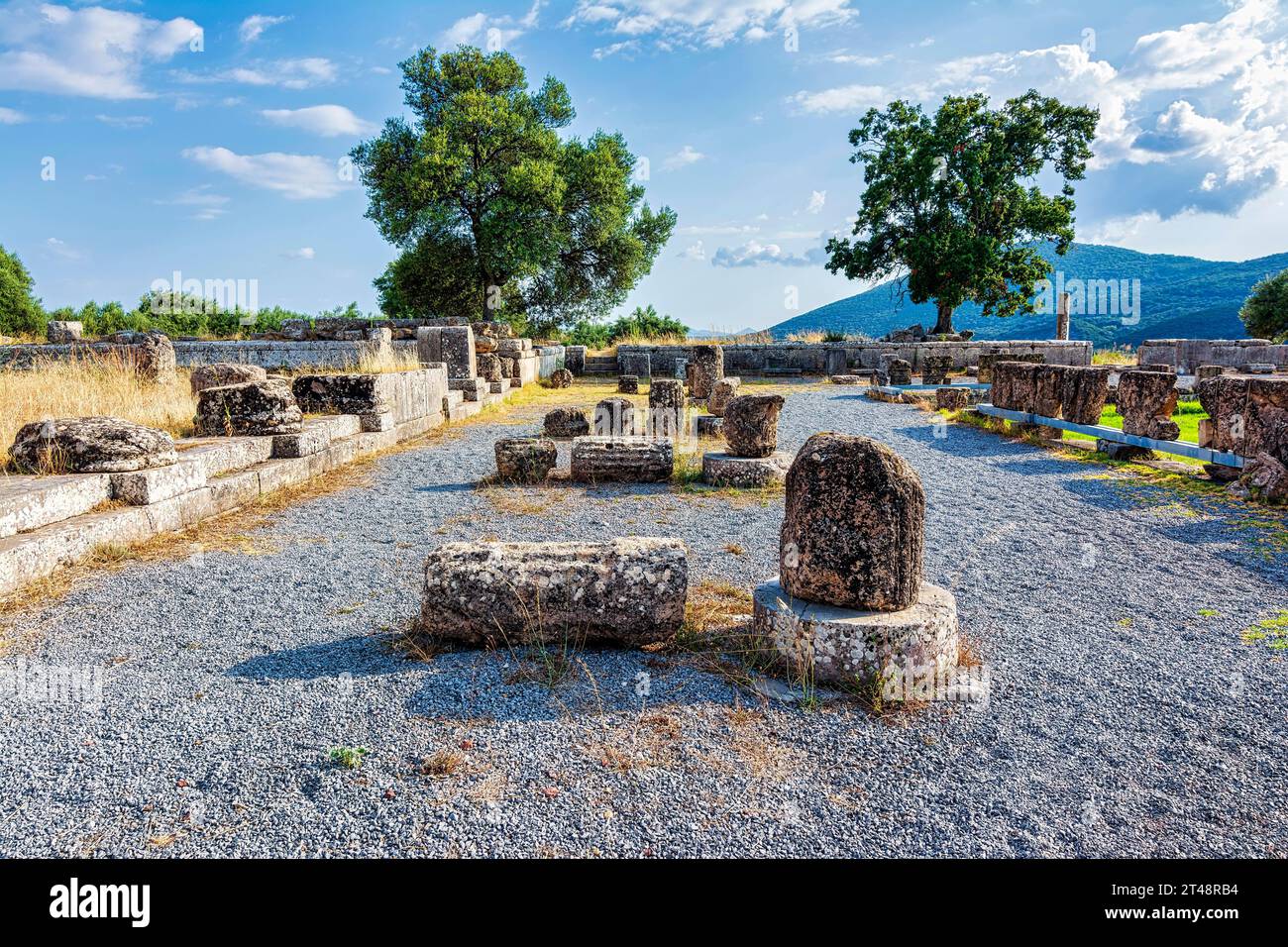 Ruins of the ancient Greek city of Messenia, Peloponnese, Greece ...