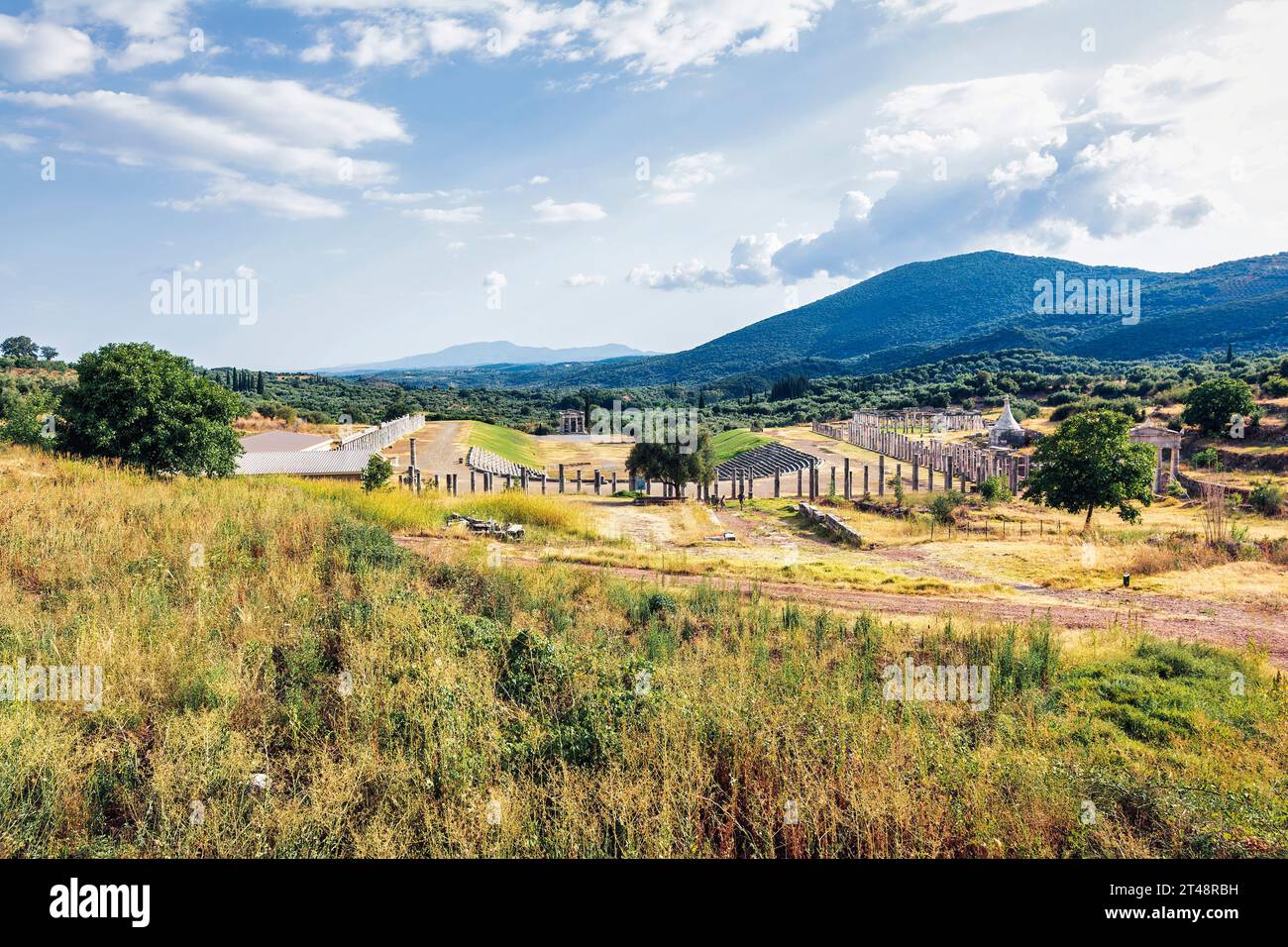 Ancient Greek Stadium in Ancient Messini in Greece. Ancient Messini was ...