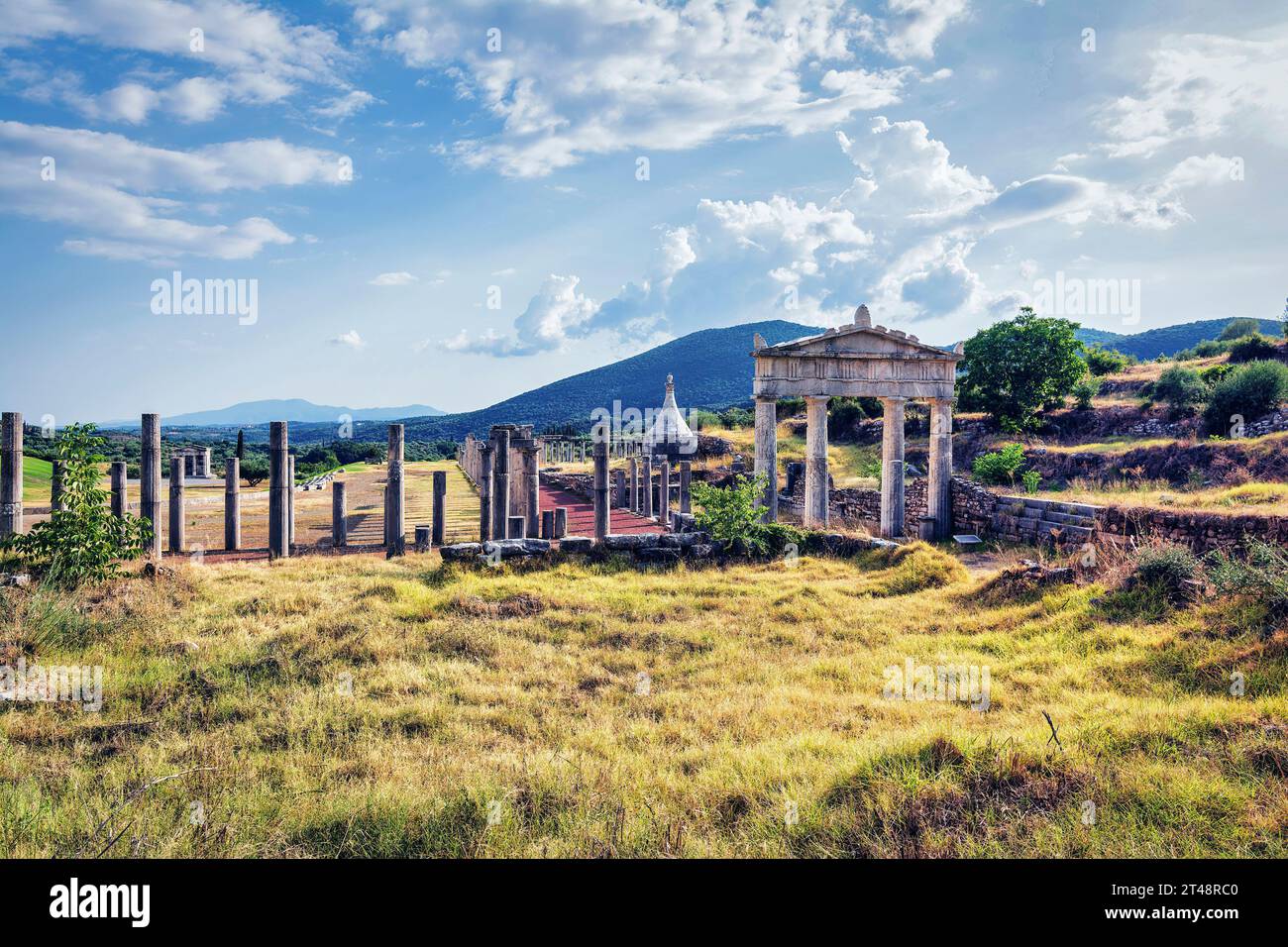 The Asklepieion and Agora inside the old ruins of the capital of the ...