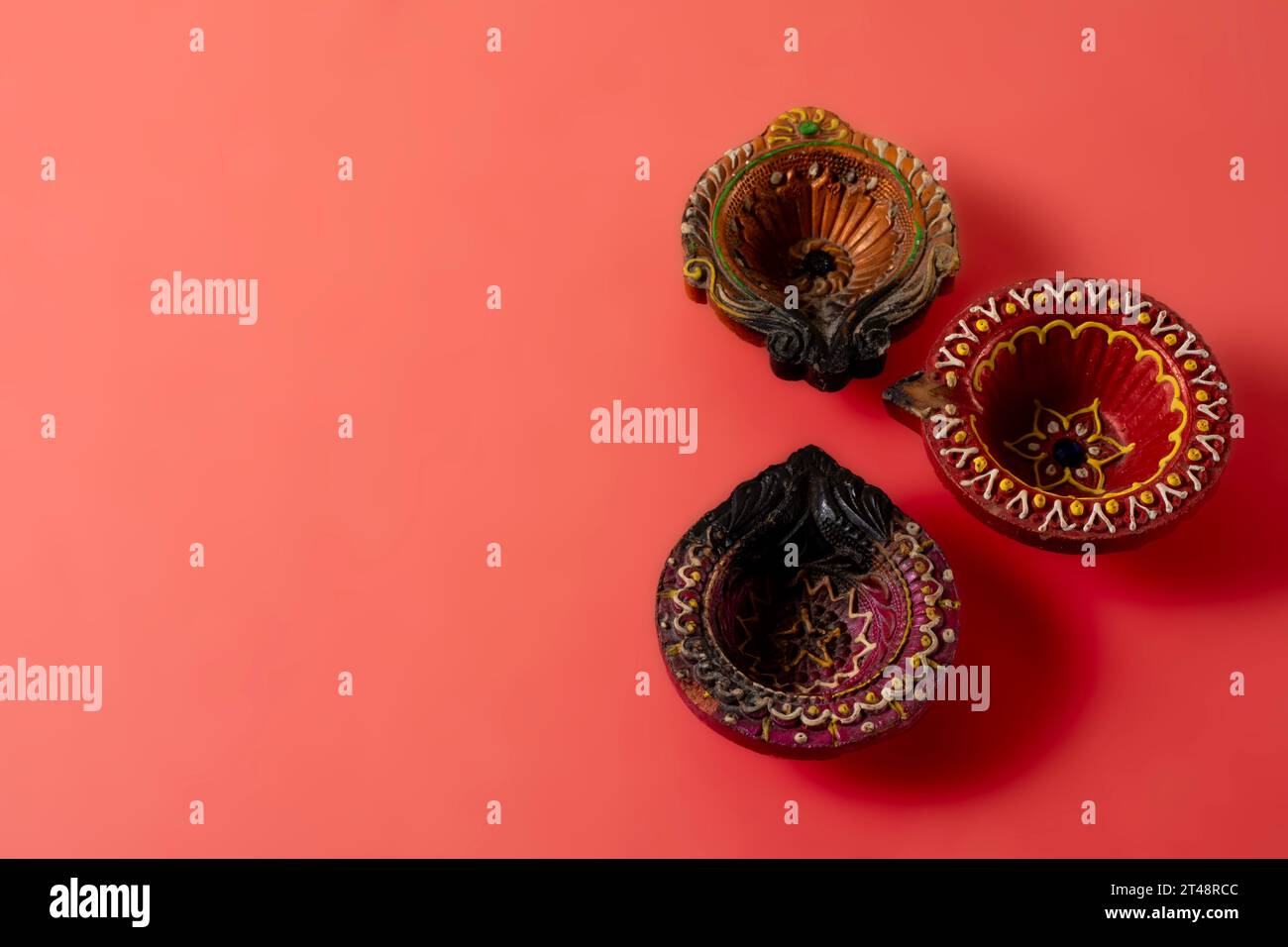 Happy Diwali and Kartika Deepam Festival Greetings Card - Colorful clay ...