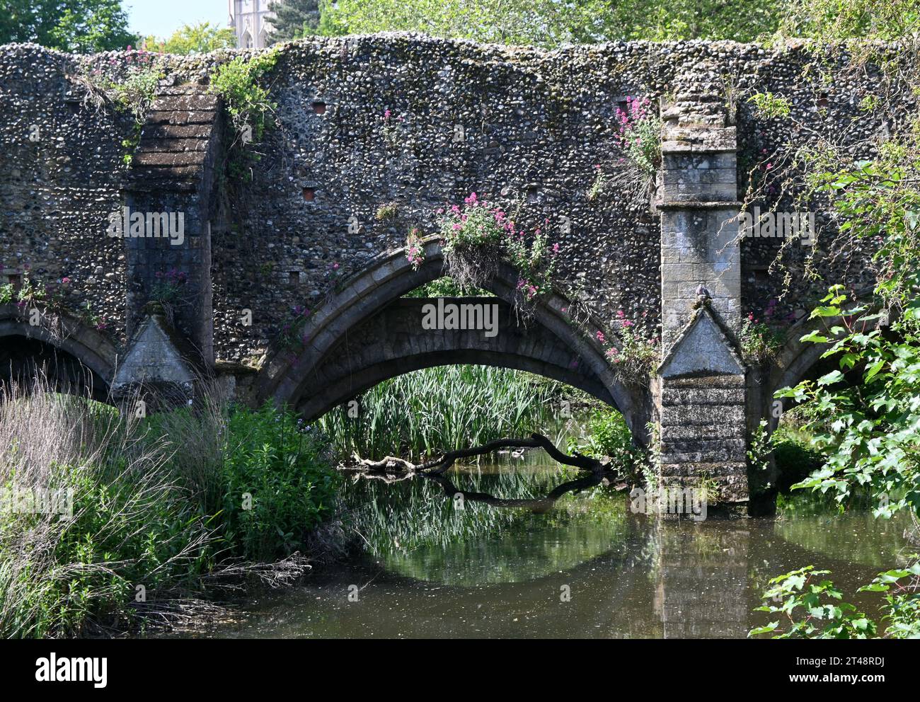 stone and flint bridge Stock Photo - Alamy