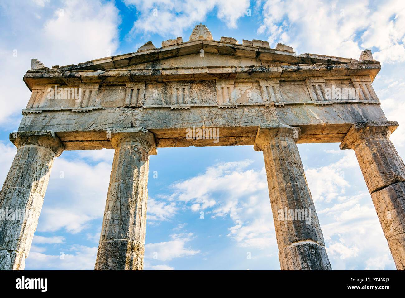 The Asklepieion and Agora inside the old ruins of the capital of the ...