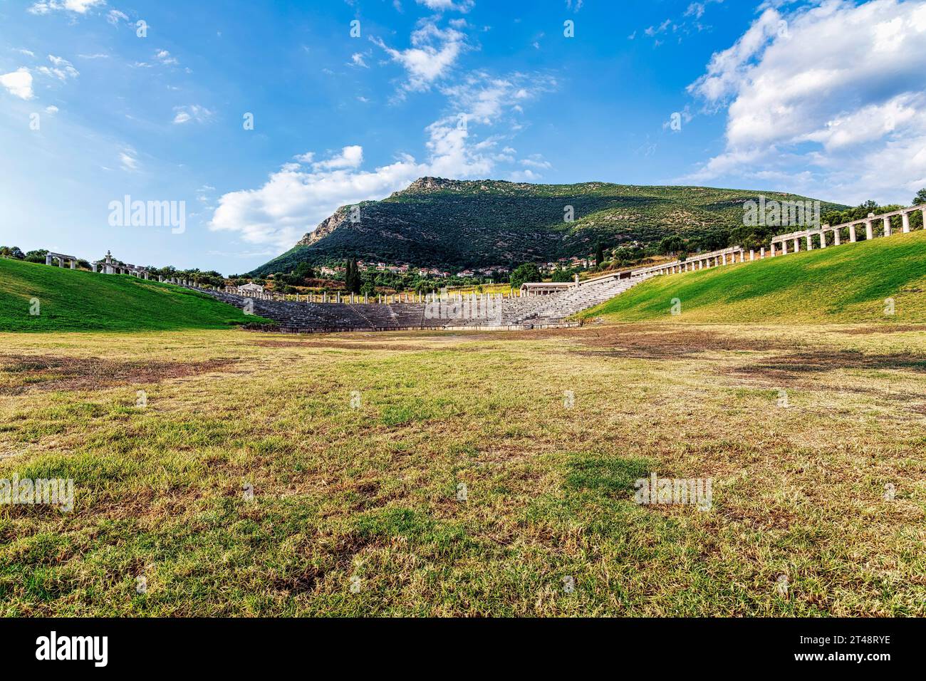 Ancient Greek Stadium in Ancient Messini in Greece. Ancient Messini was ...