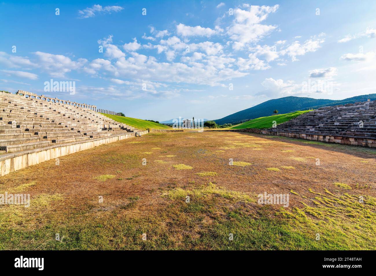 Ancient Greek Stadium in Ancient Messini in Greece. Ancient Messini was ...