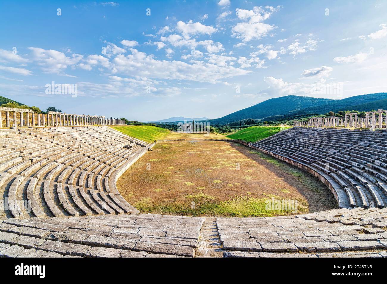 Ancient Greek Stadium in Ancient Messini in Greece. Ancient Messini was ...