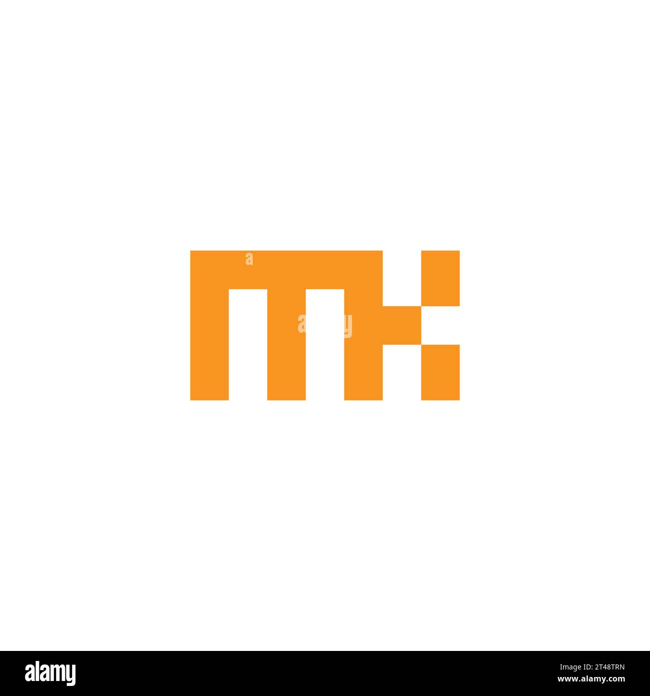 letter mk simple geoemtric line pixels logo vector Stock Vector Image ...