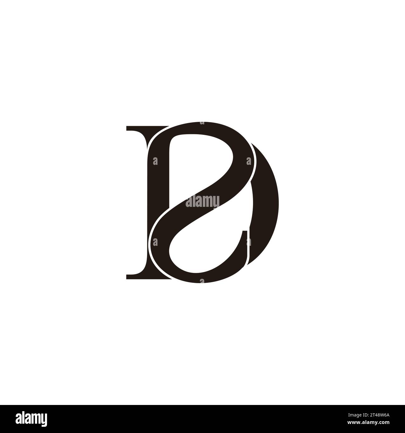 letter 2d curves linked simple logo vector Stock Vector Image & Art - Alamy