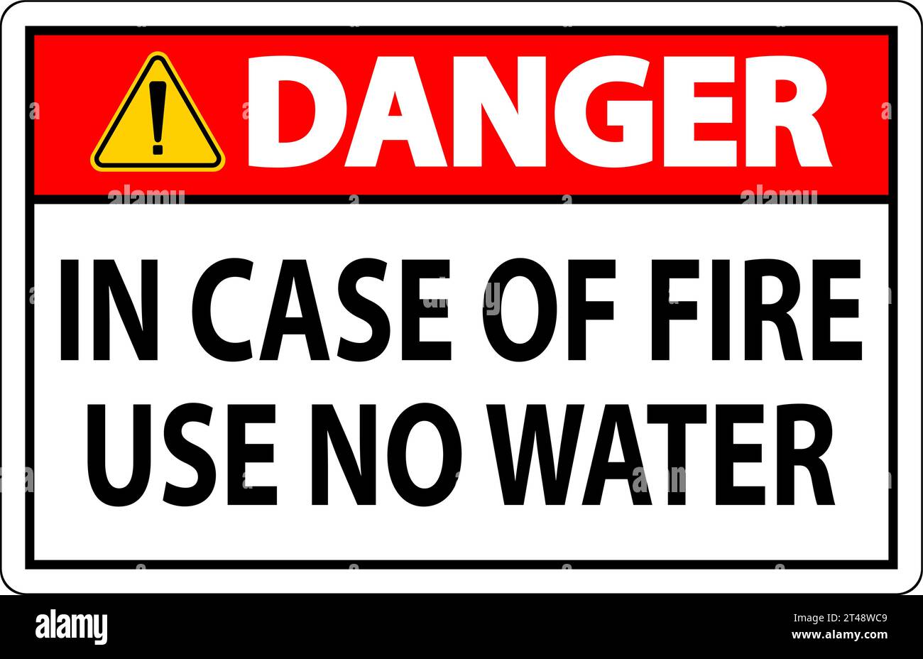 Danger Sign: Danger - In Case Of Fire Use No Water Stock Vector Image ...