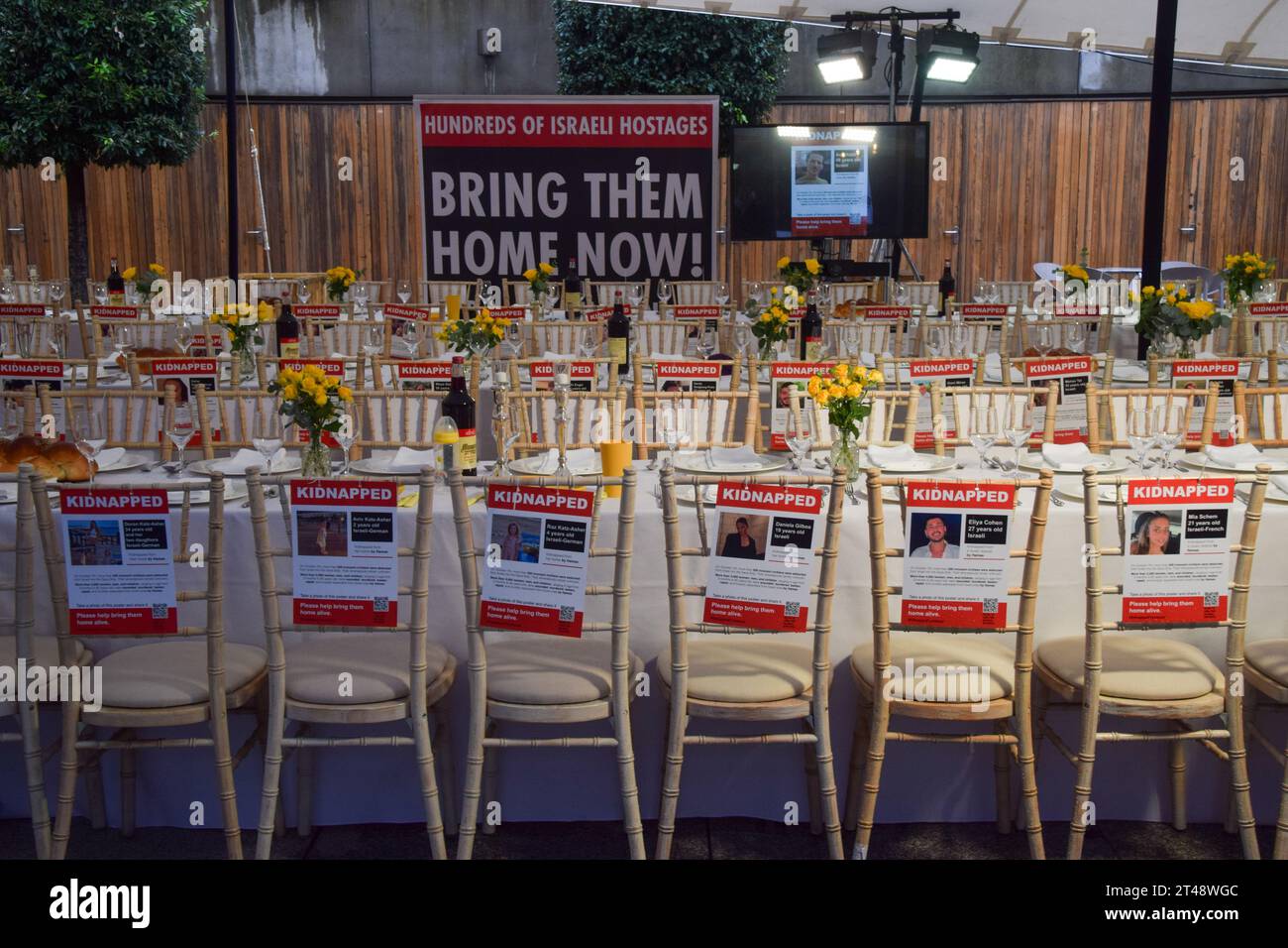 London, England, UK. 29th Oct, 2023. The Empty Shabbat Table ...