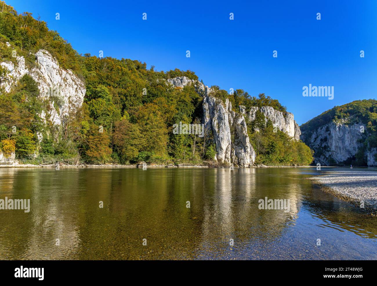 Danube at the Danube Gorge near Weltenburg Monastery, Bavaria, Germany ...