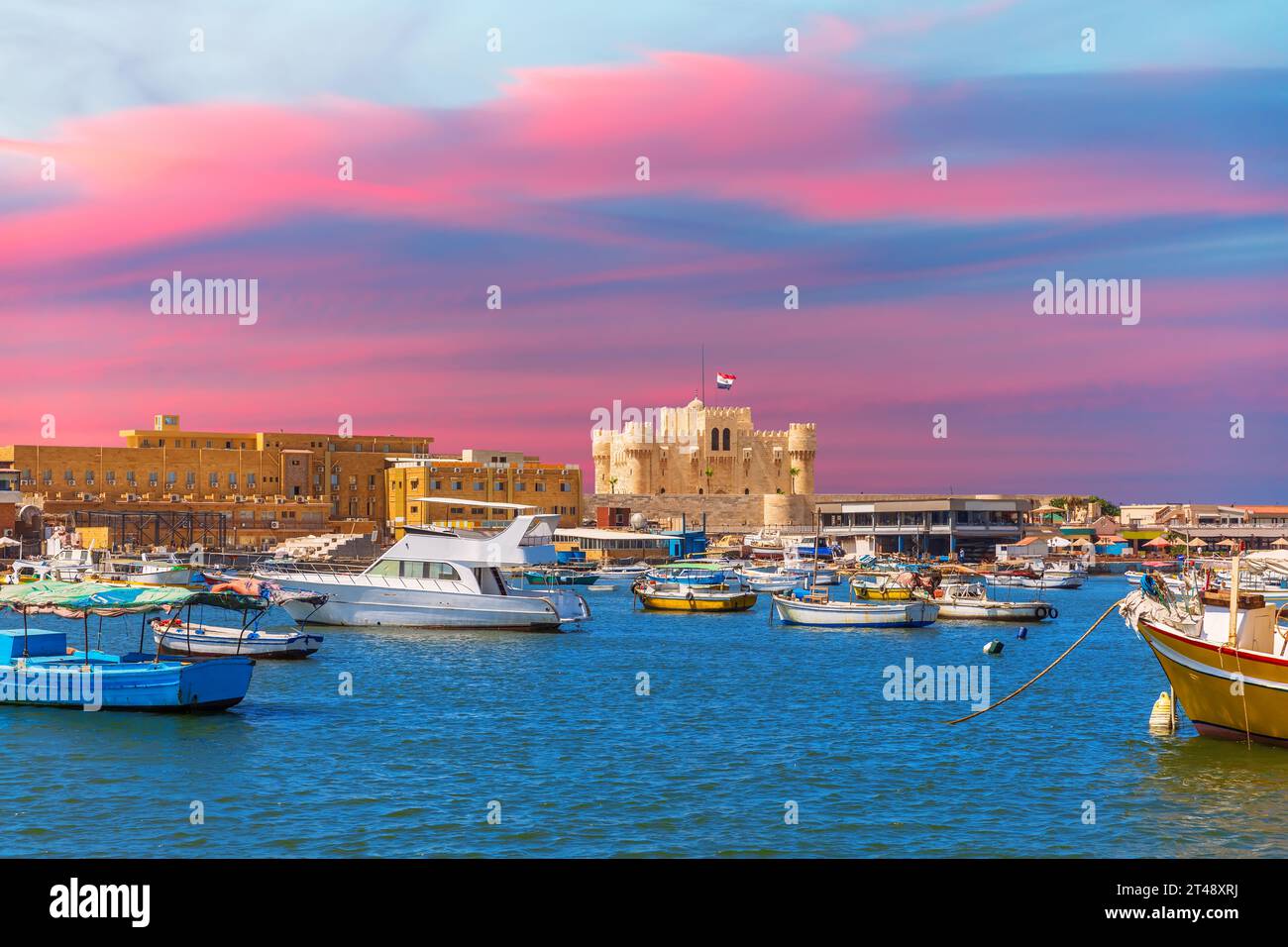 Citadel of Qaitbay, famous fort in the Mediterranean harbour of ...