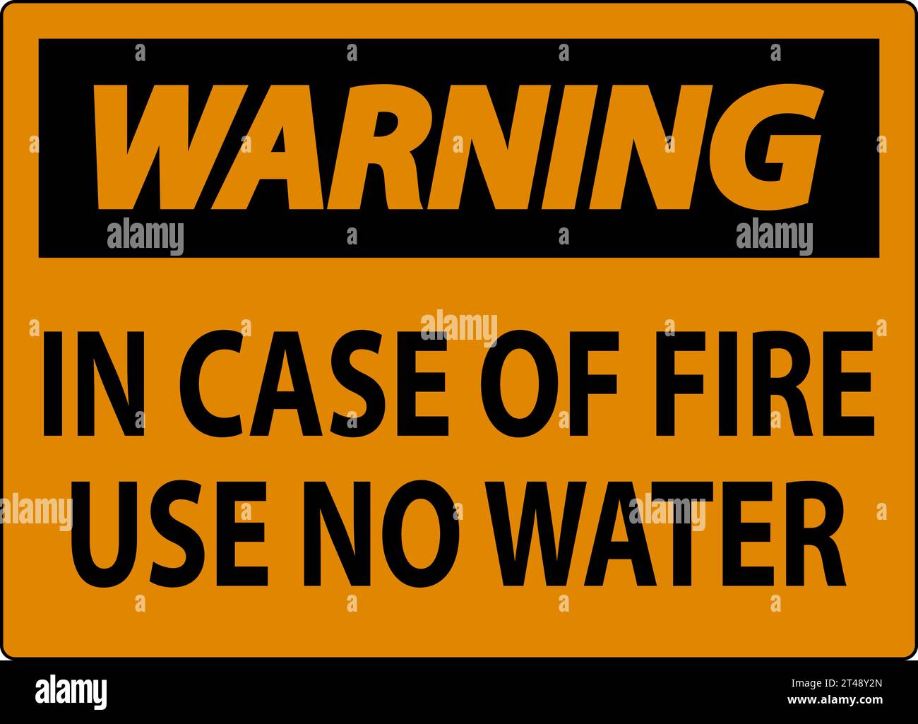 Danger Sign Danger - In Case Of Fire Use No Water Stock Vector Image ...