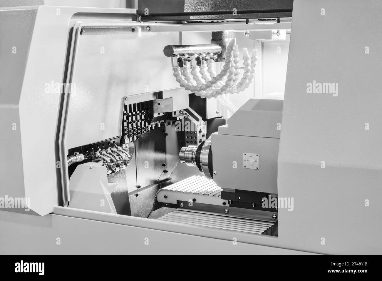 Metal machine tools industry. CNC turning machine high-speed cutting is ...