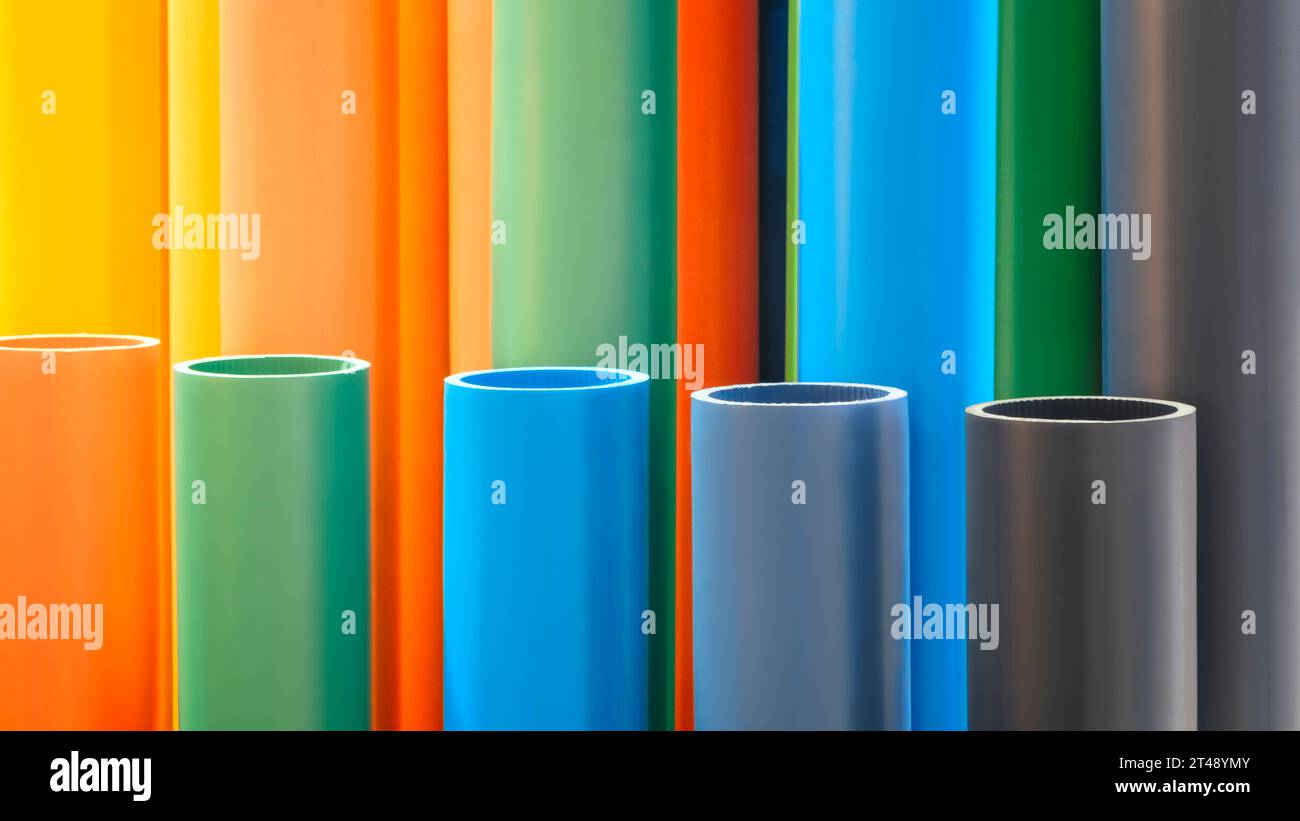 Abstract multicolor background made of plastic pipes as background ...