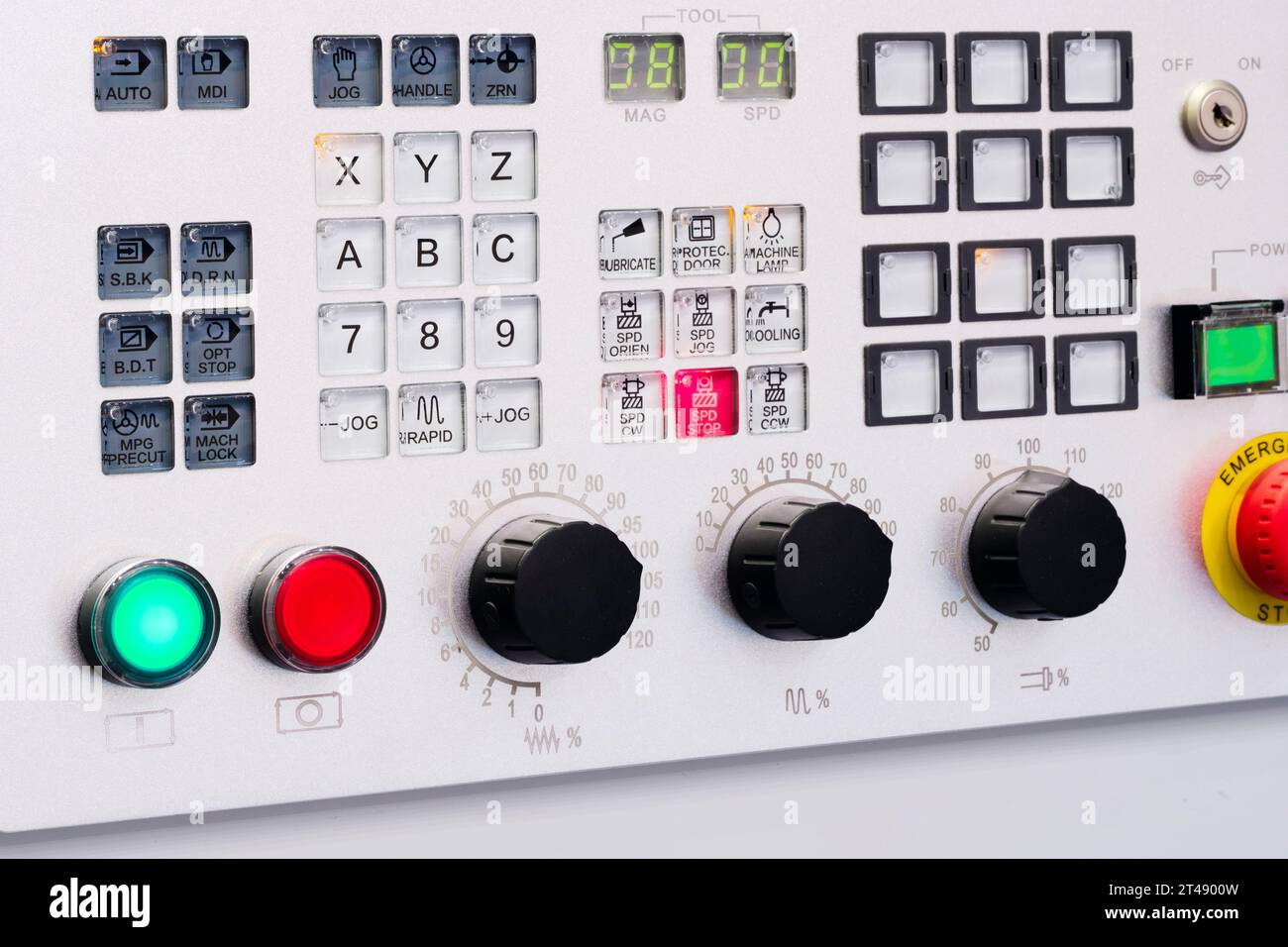 CNC remote at the machine. Programmable milling machine. Programmable ...