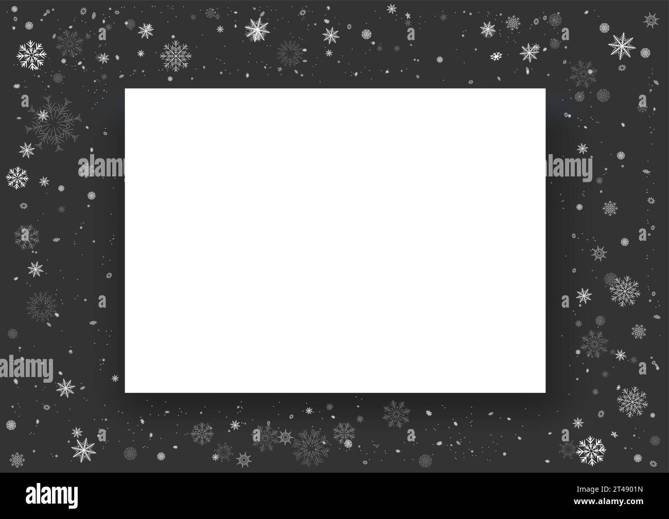Christmas snow photo frame dark template Stock Vector Image & Art - Alamy