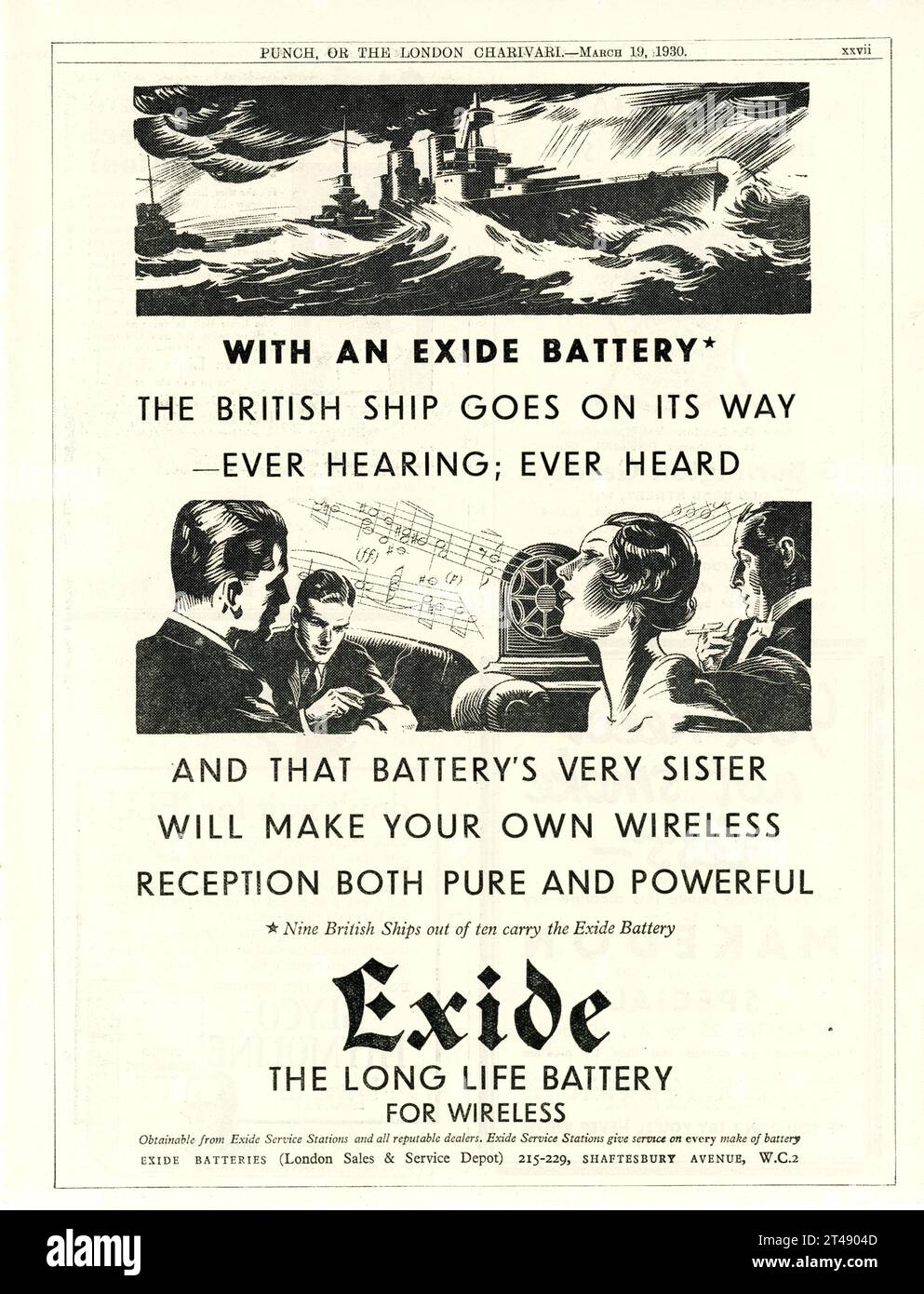 EXIDE The Long Life Battery For Wireless 1930 British Magazine ...