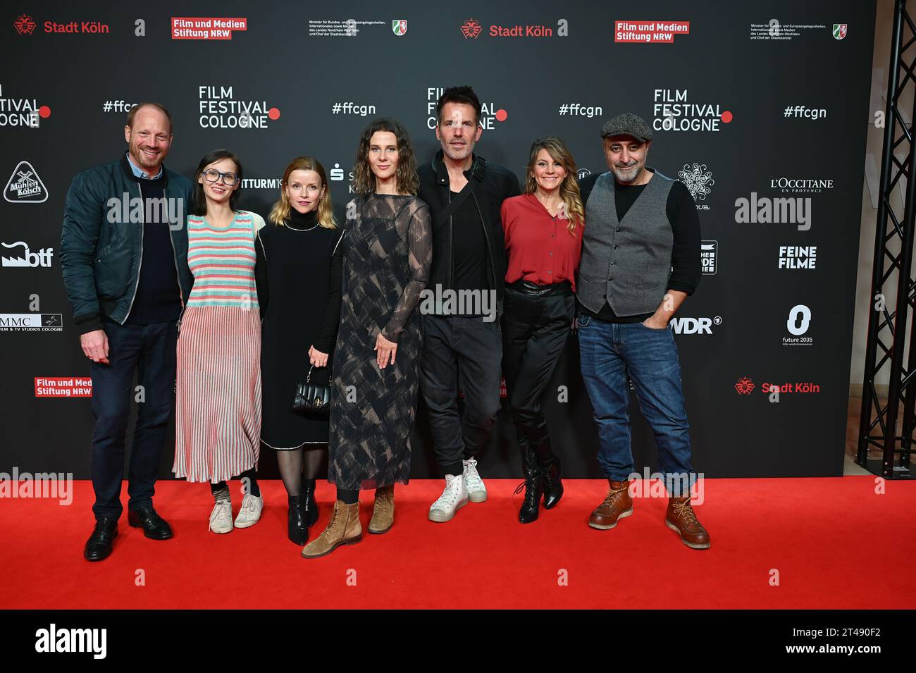 Cologne, Germany. 23rd Oct, 2023. Actors Johann von Bülow (l-r), Meira ...