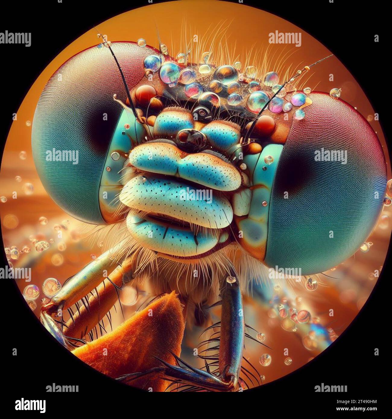 A macro image of a large insect with visible hairy antennae and body ...