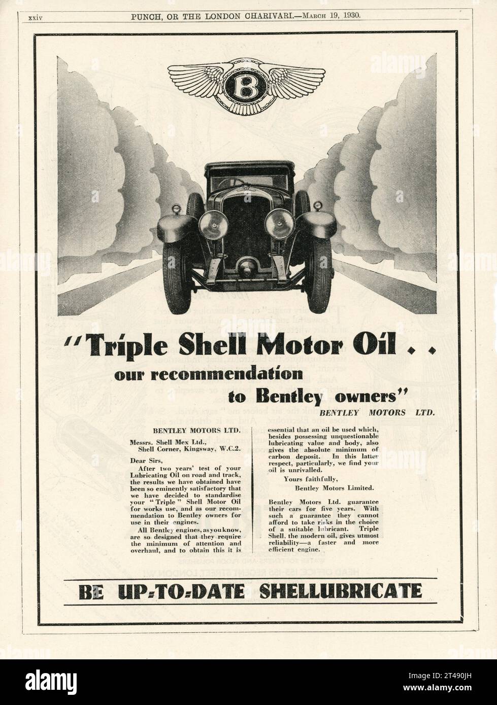 BENTLEY MOTORS LTD. recommend TRIPLE SHELL MOTOR OIL 1930 British ...