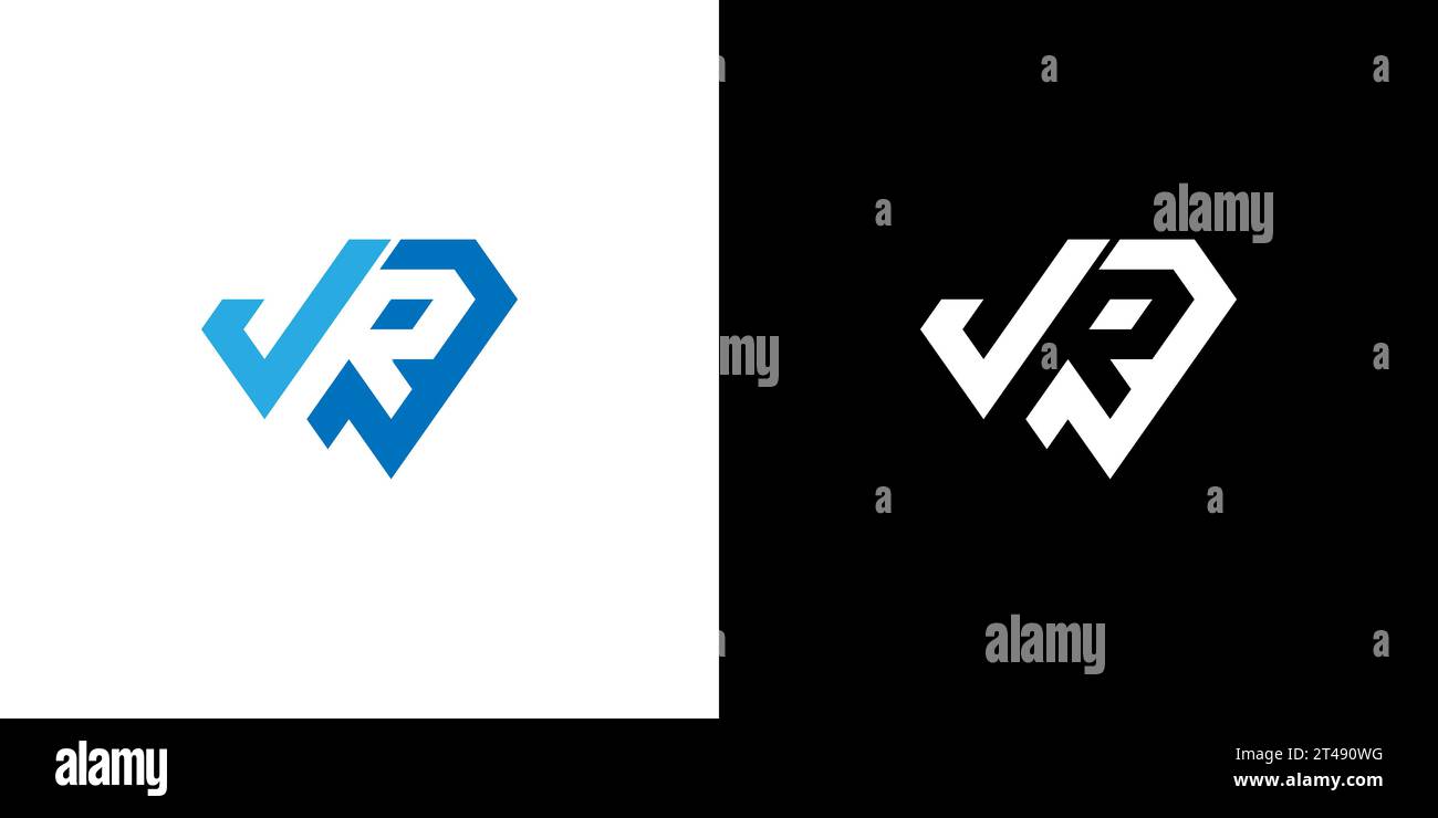 JR Logo, JR Monogram, Initial JR Logo, Letter JR negative space logo ...