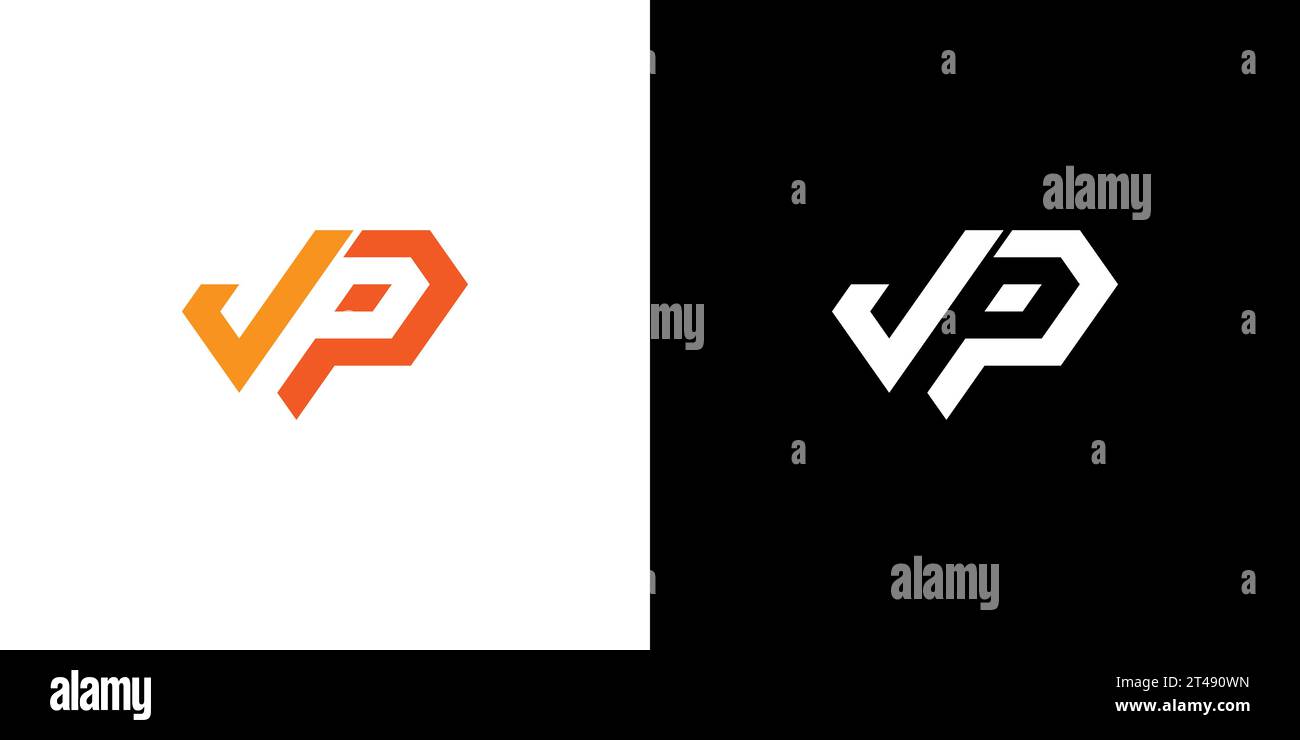 JP Logo, JP Monogram, Initial JP Logo, Letter JP negative space logo ...