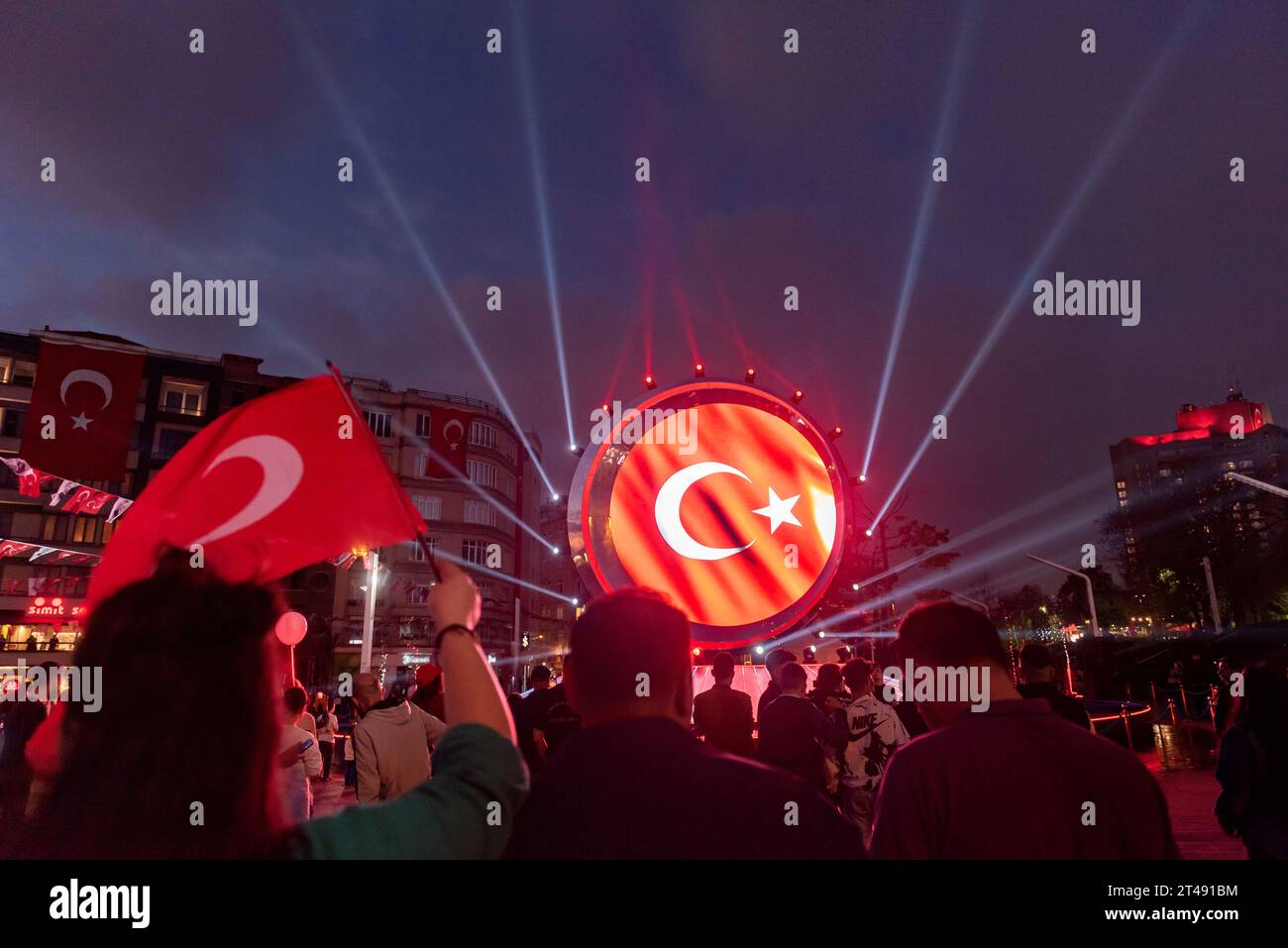 Istanbul, Turkey. October 29th 2023 Crowds in Taksim Square in Istanbul ...