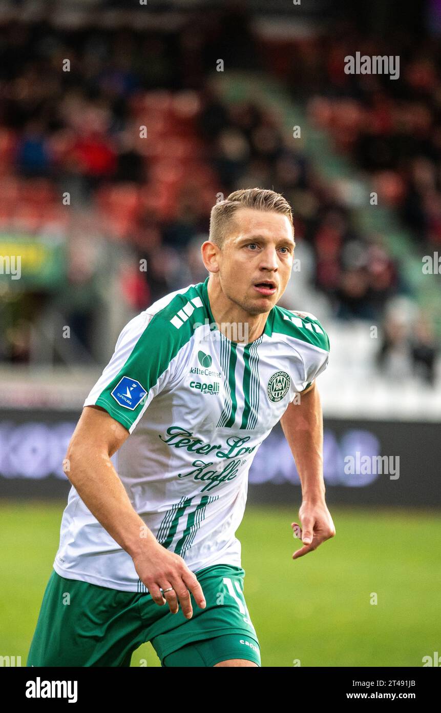 Vejle, Denmark. 29th Oct, 2023. Jeppe Gronning (13) of Viborg FF seen ...