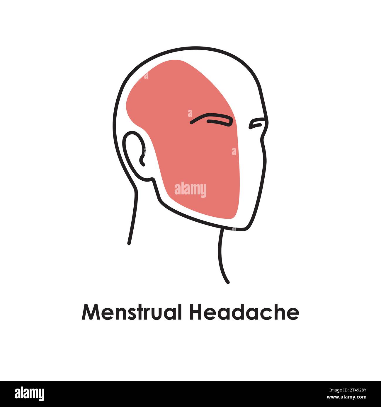 Menstrual headache color icon. Vector isolated illustration. Migraine ...