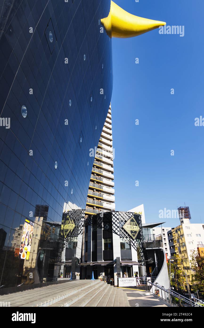 Tokyo, Japan - April 09, 2023: Asahi Beer hall in Sumida district. The ...