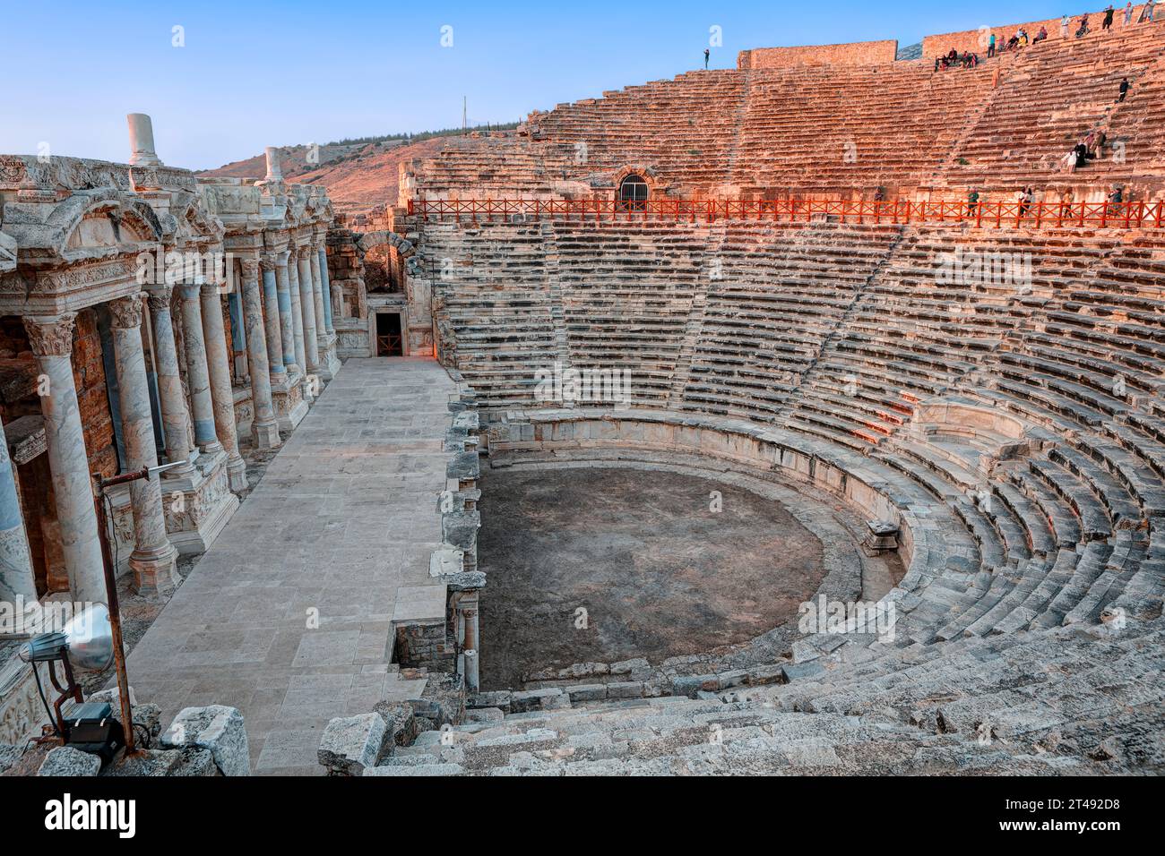 Hierapolis Roman Theater at sunset. Pamukkale, Turkey Stock Photo - Alamy