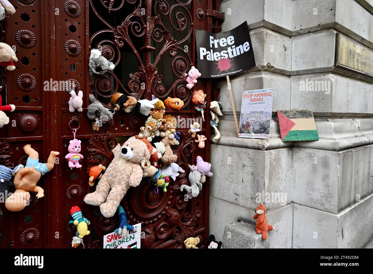 London, UK. More than 2,700 teddy bears were placed outside the Foreign ...