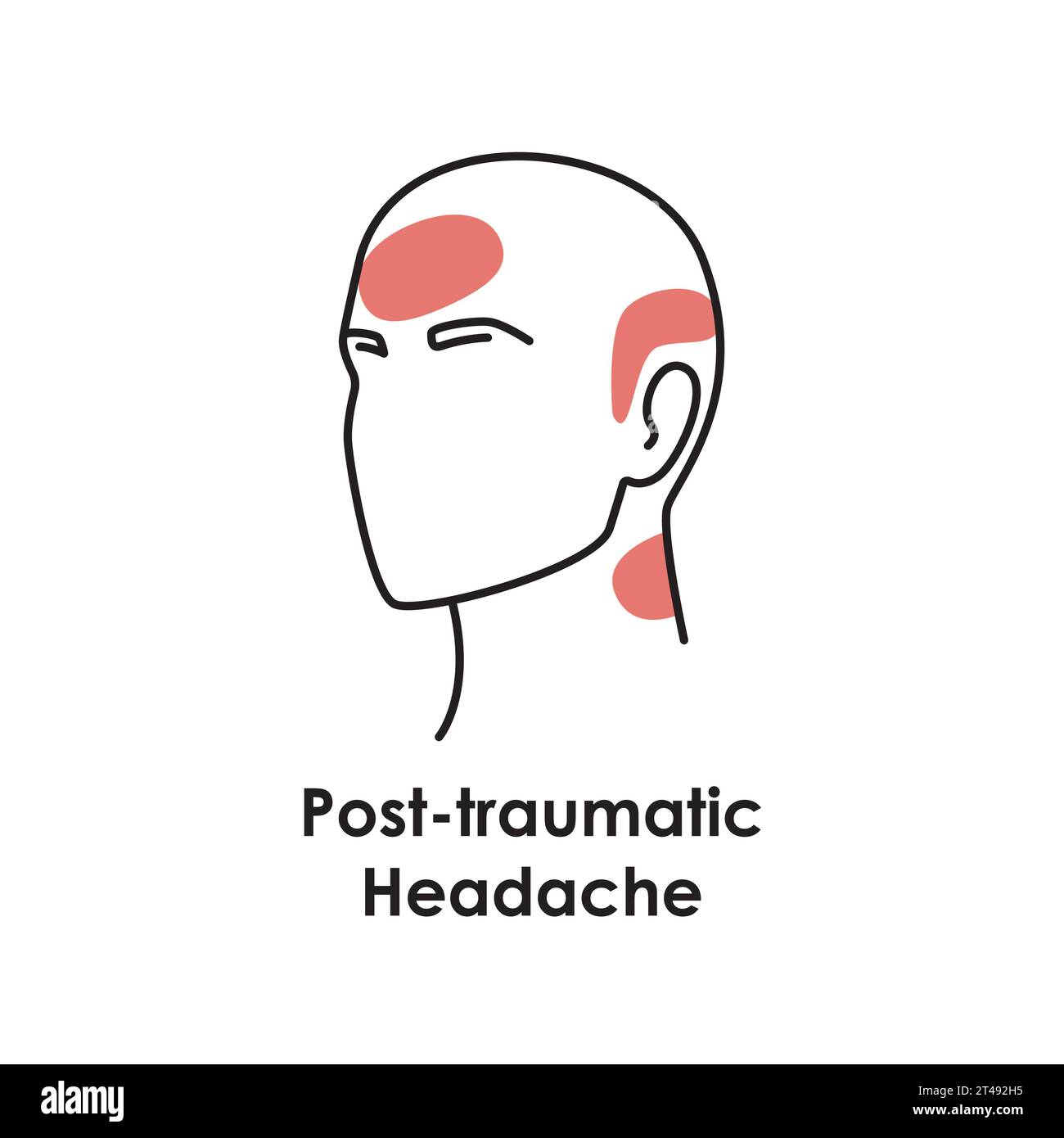 post-traumatic-headache-color-icon-vector-isolated-illustration