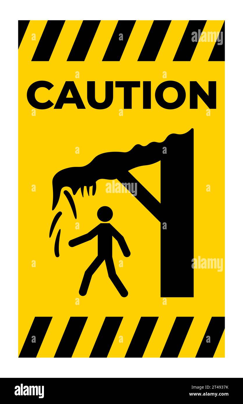 Ice Warning Sign Watch Out For Falling Ice And Snow Symbol Stock Vector ...