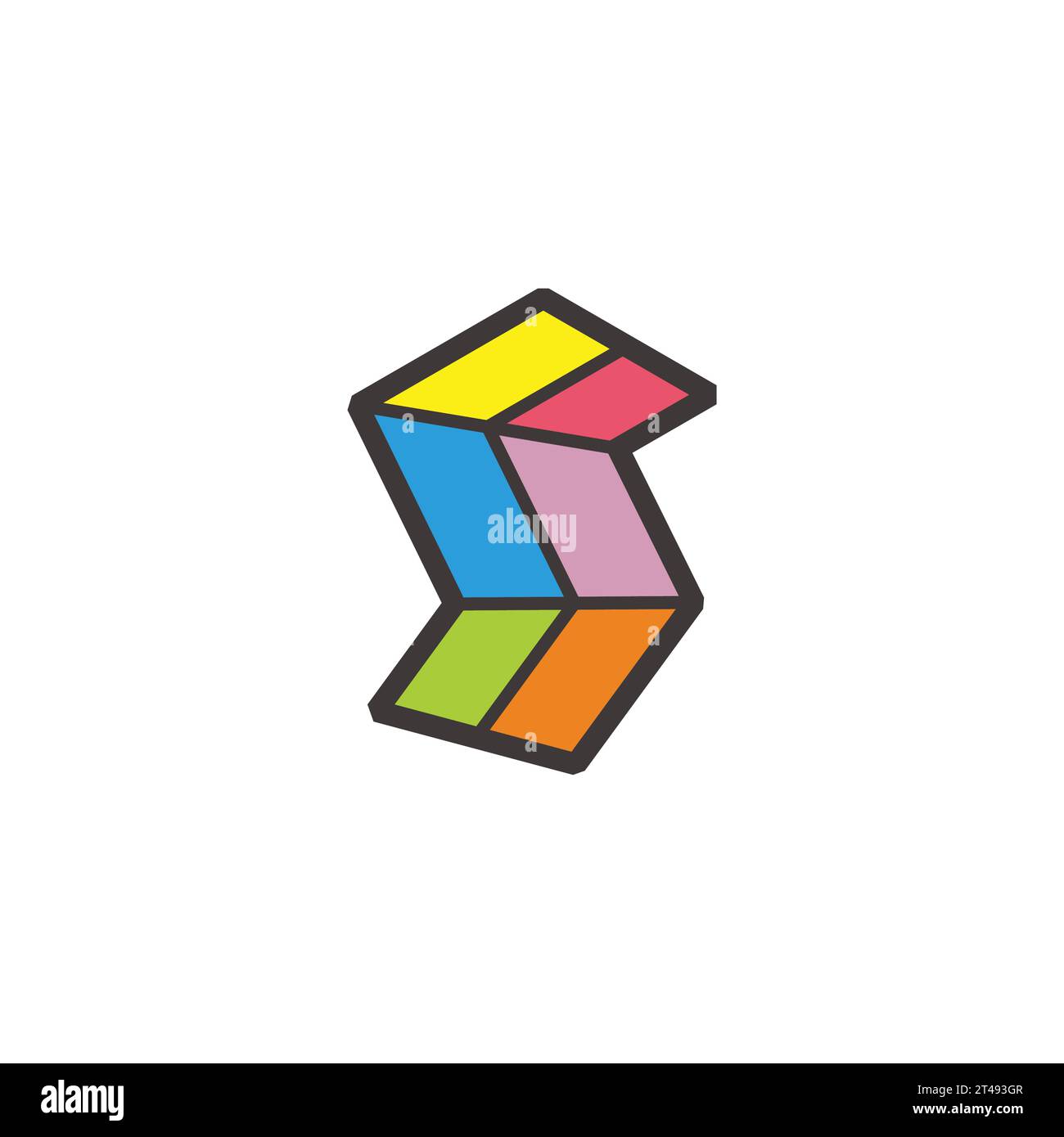 letter s simple mosaic colorful fold logo vector Stock Vector Image ...