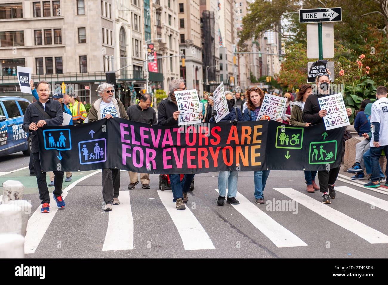 People with disabilities and their supporters march from Madison Square ...