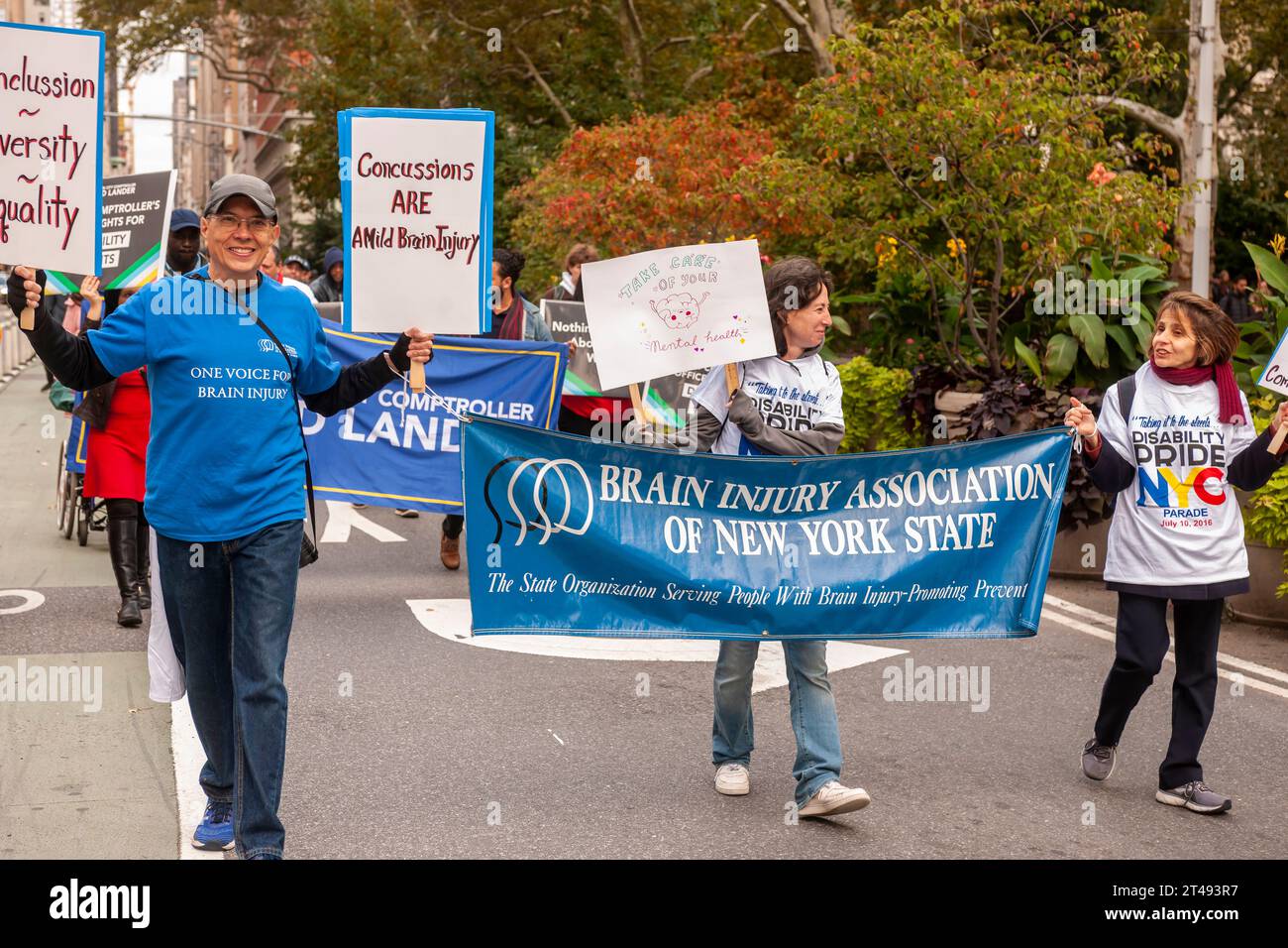 People with disabilities and their supporters march from Madison Square ...