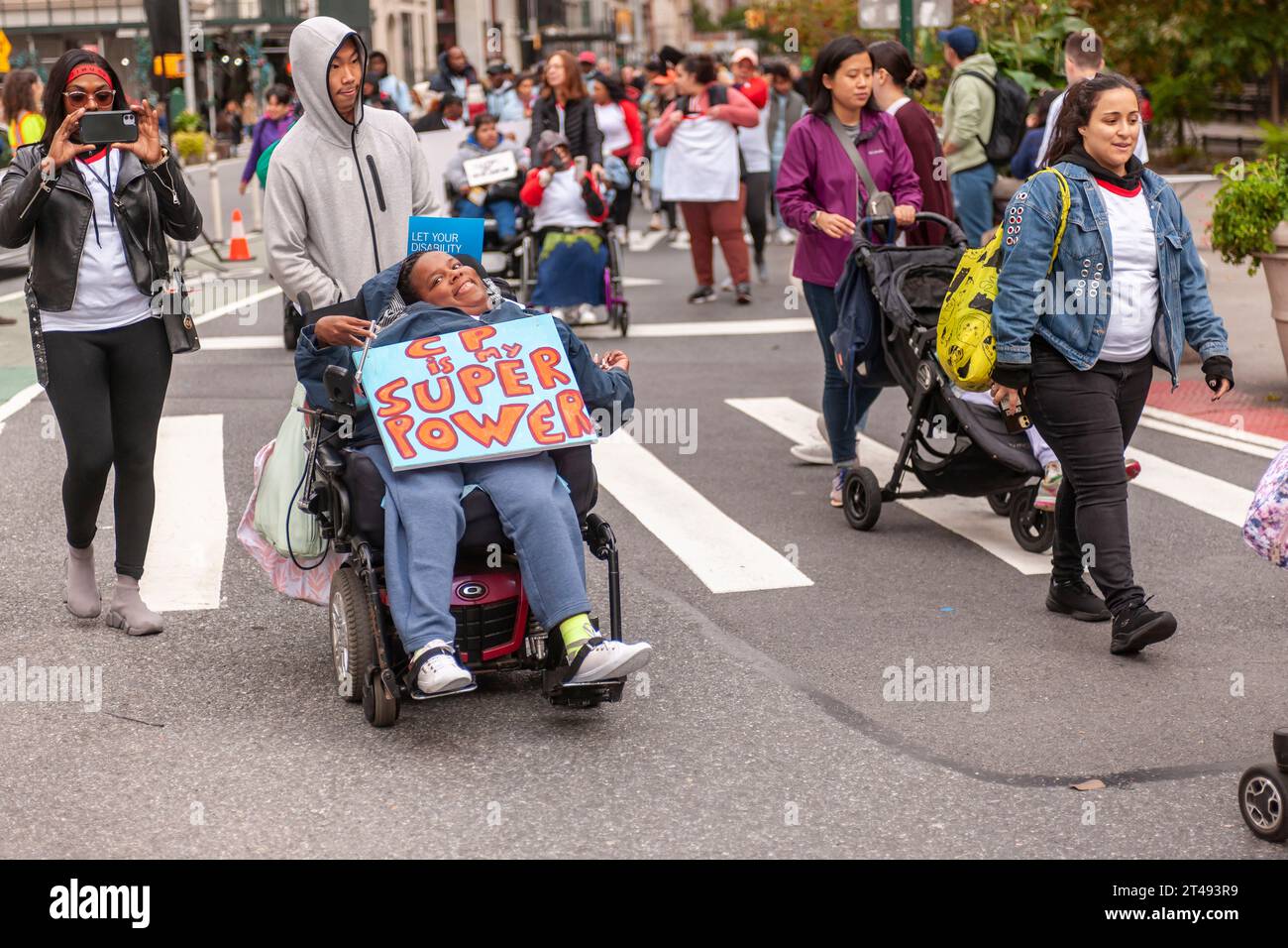 People with disabilities and their supporters march from Madison Square ...