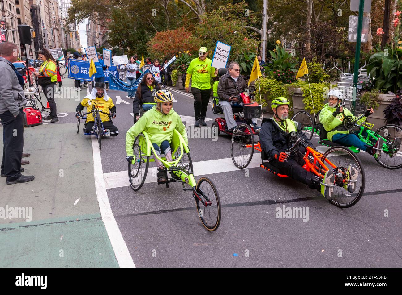 People with disabilities and their supporters march from Madison Square ...