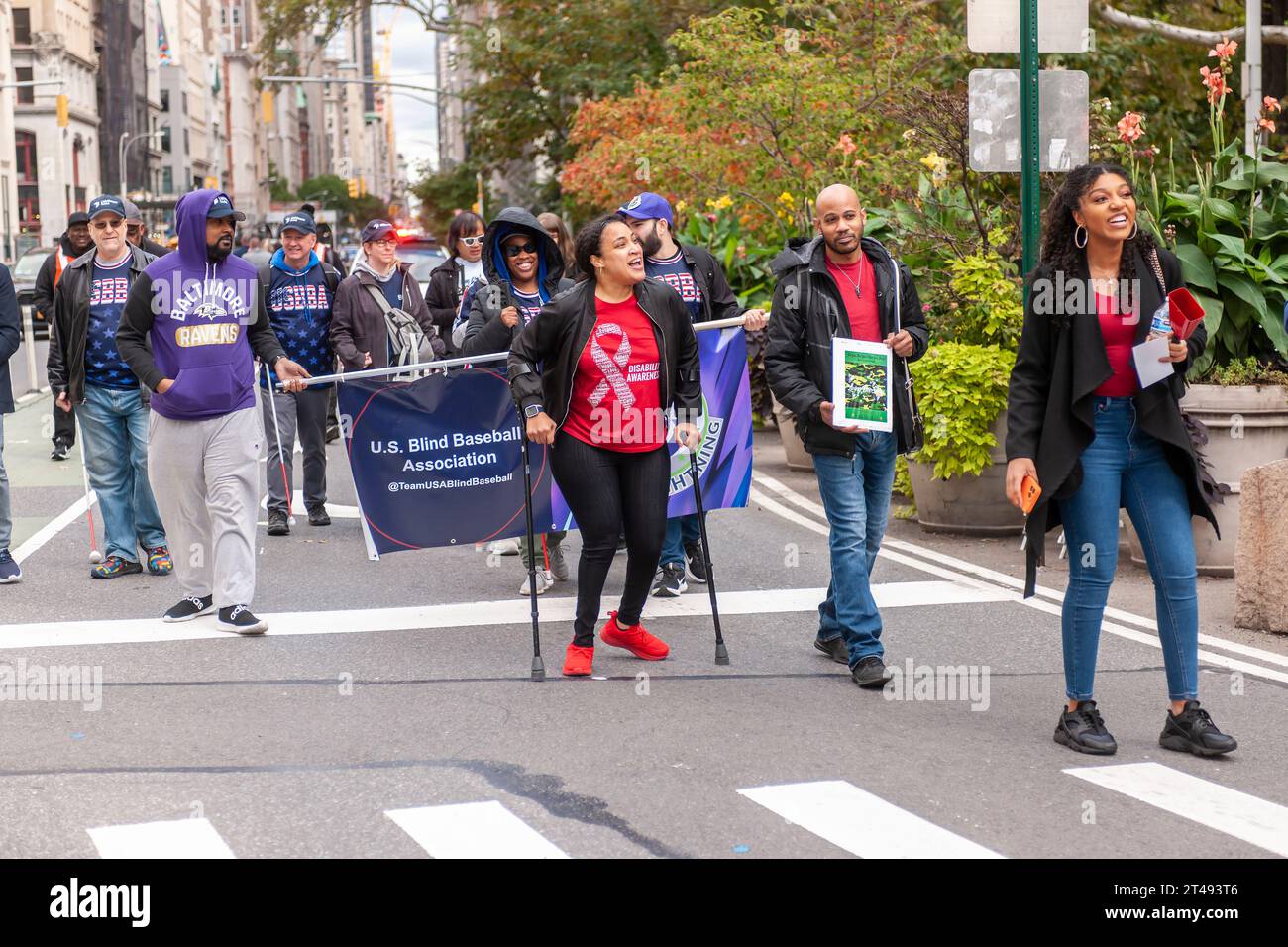 People with disabilities and their supporters march from Madison Square ...