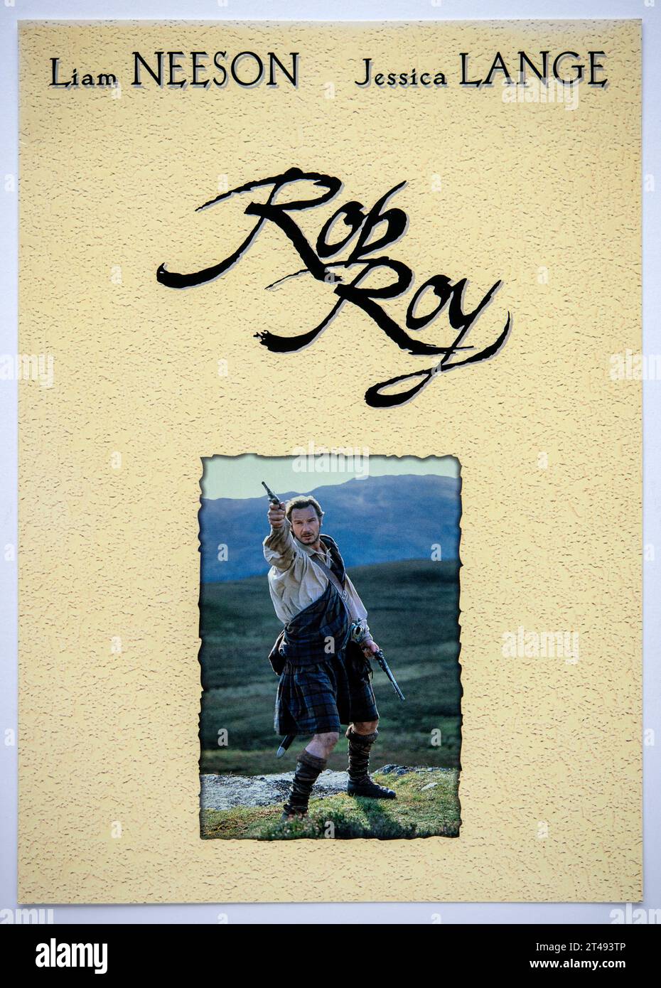 Front cover of publicity information for the movie Rob Roy, which was ...