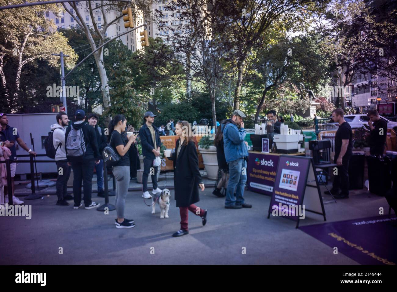 Slack brand activation in Flatiron Plaza in New York on Wednesday ...
