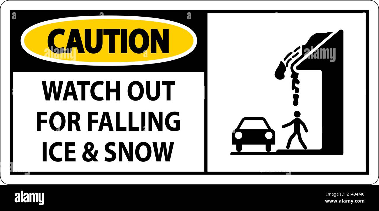 Caution falling ice sign Stock Vector Images - Alamy