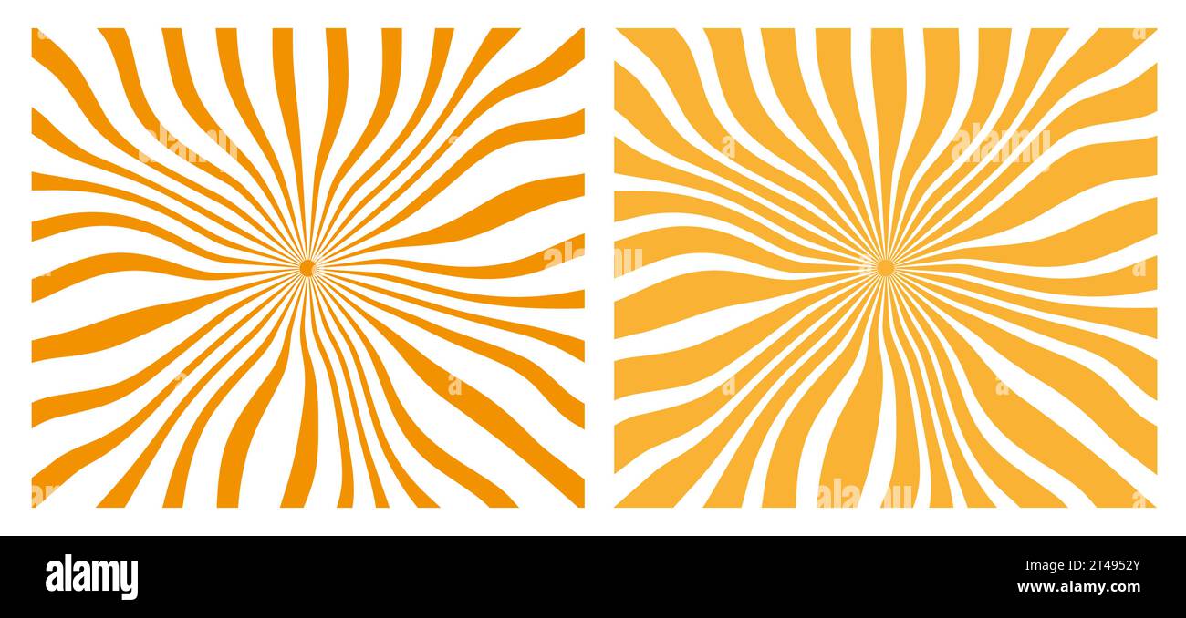 Sunburst pattern with crooked sun rays on a sunny background. Abstract ...