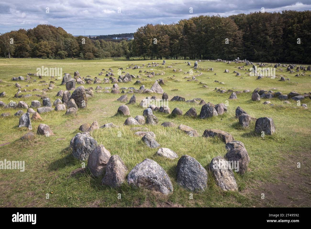 Viking Burial Site in Lindholm Hoje, Aalborg, Denmark Stock Photo - Alamy